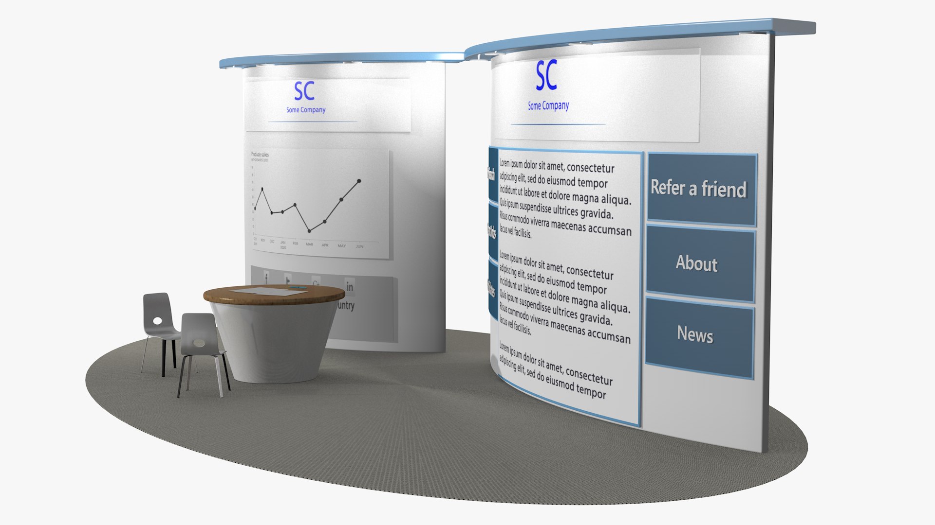 3D simple exhibition stand - TurboSquid 1703002