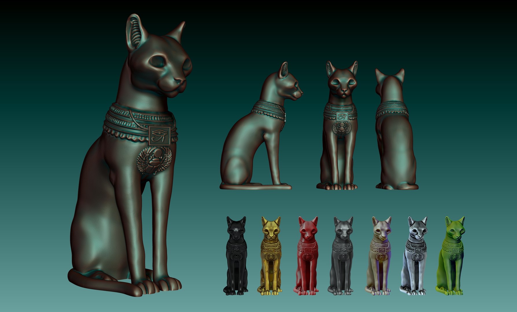3D Egyptian Ritual Cat - Sekhmet Goddess - Bastet Goddess Print ...