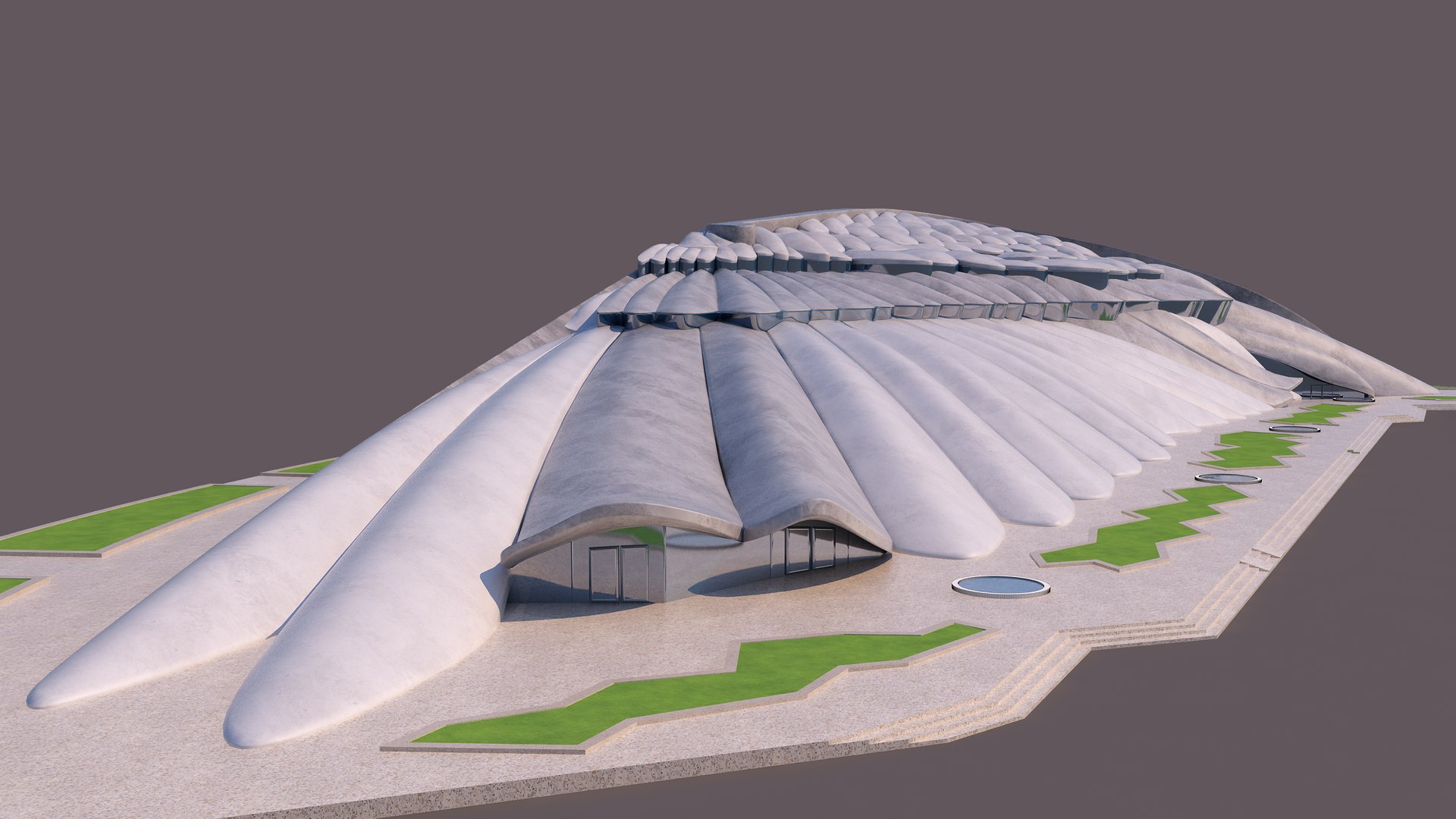 3D 0126 - Bird Wing Building Model - TurboSquid 2236534