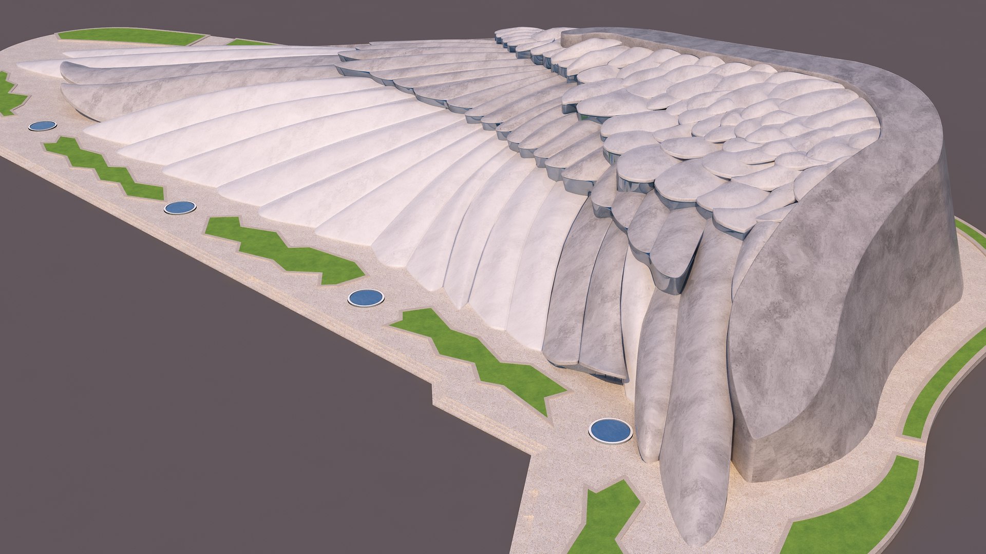 3D 0126 - Bird Wing Building Model - TurboSquid 2236534