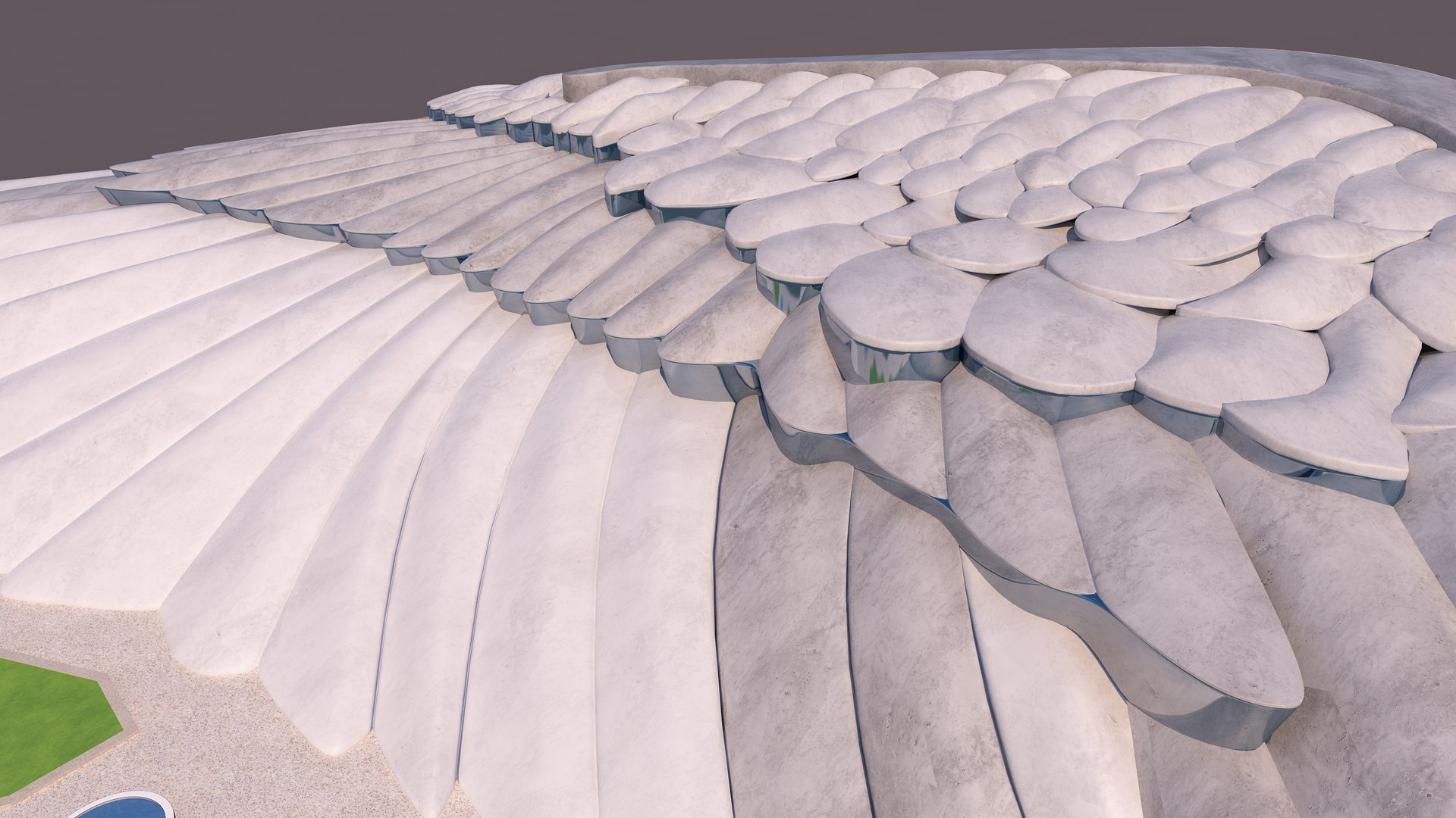 3D 0126 - Bird Wing Building Model - TurboSquid 2236534