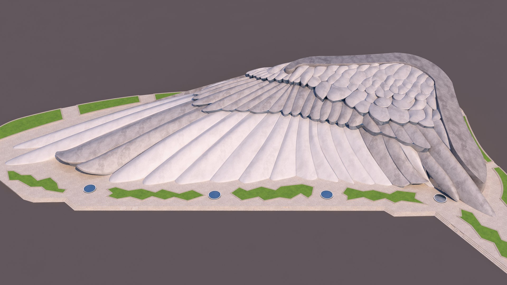 3D 0126 - Bird Wing Building Model - TurboSquid 2236534