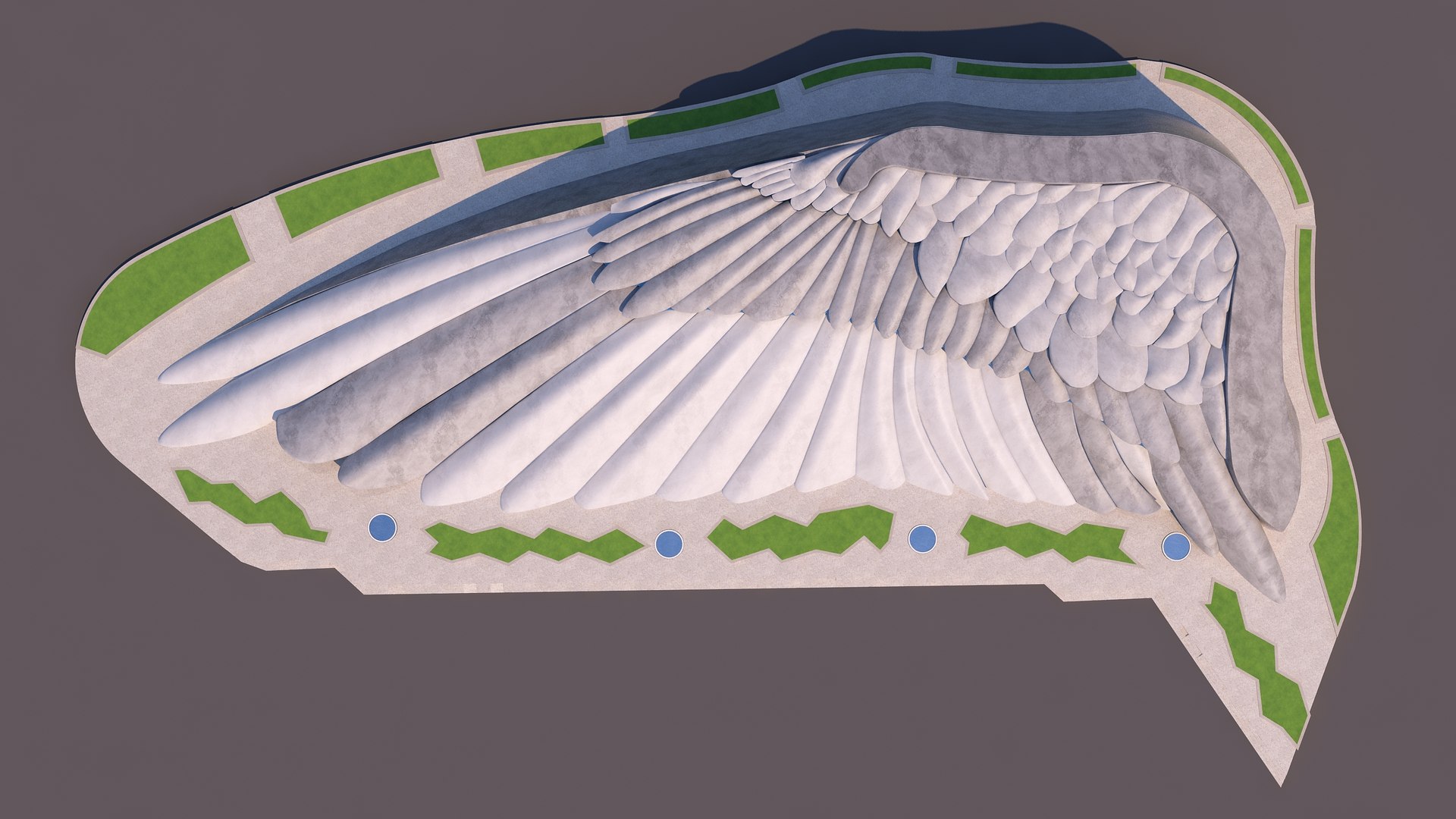 3D 0126 - Bird Wing Building Model - TurboSquid 2236534