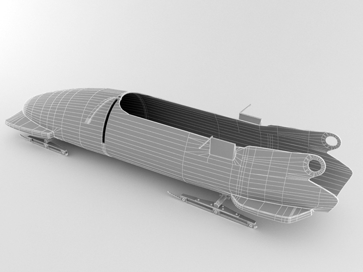 3d Model Bobsleigh Sled 4 Places