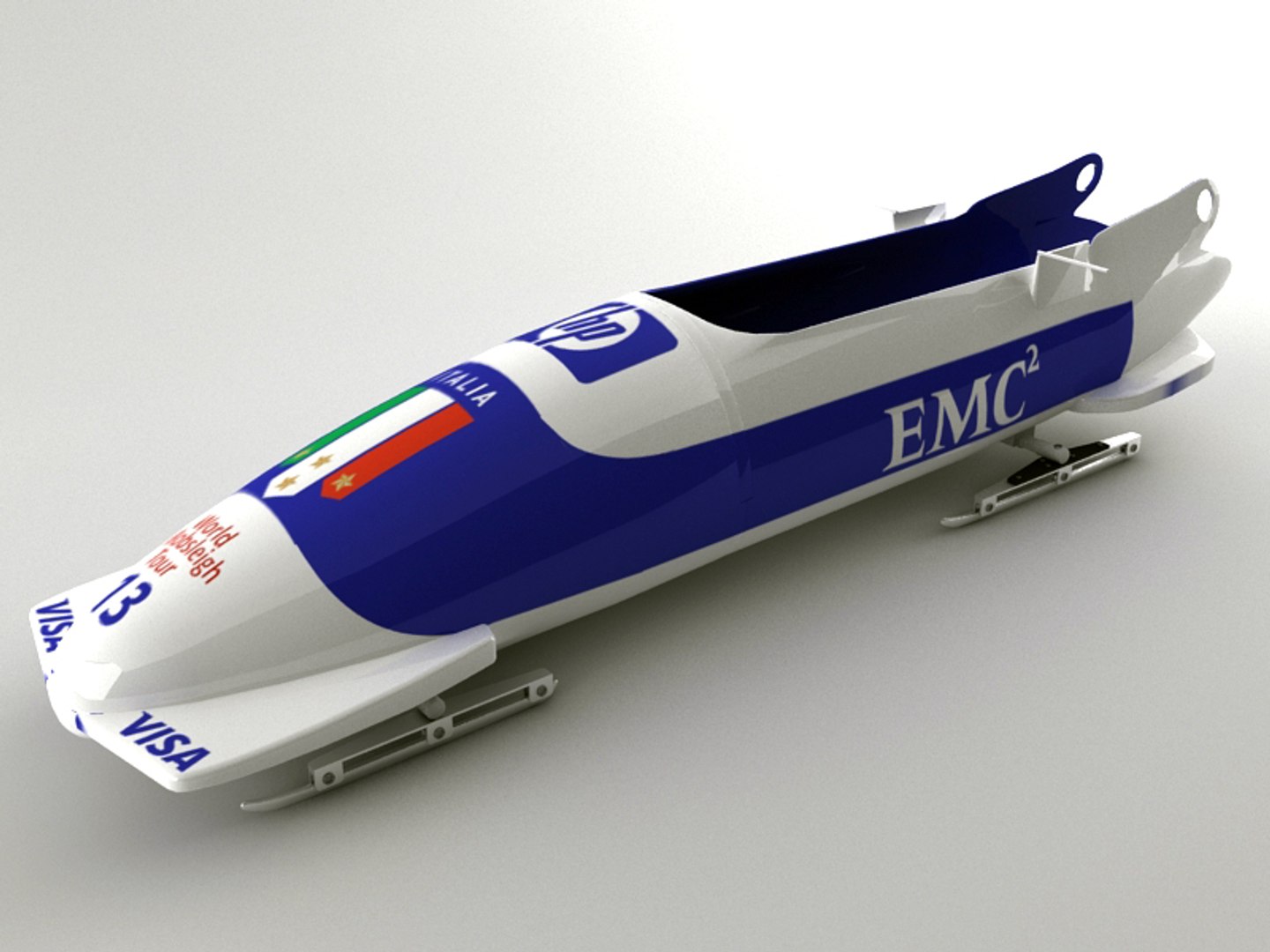 3d Model Bobsleigh Sled 4 Places