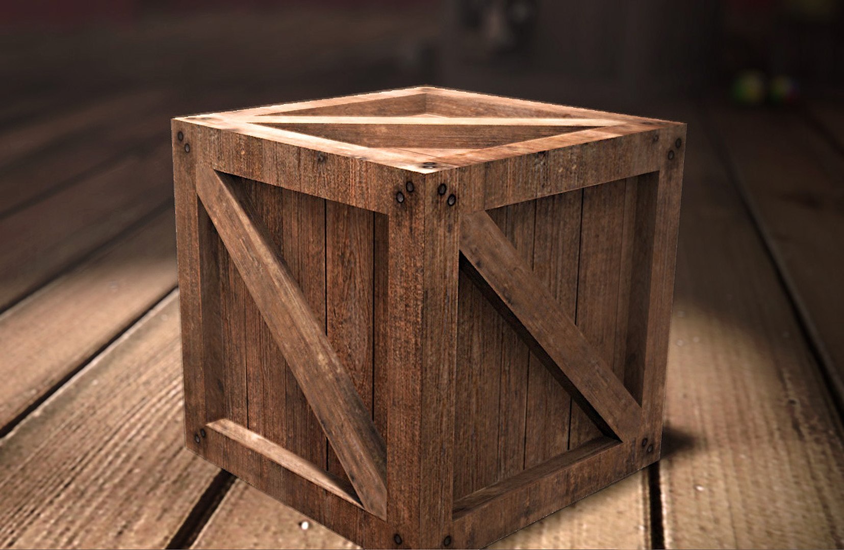 3d Model Crate Asset