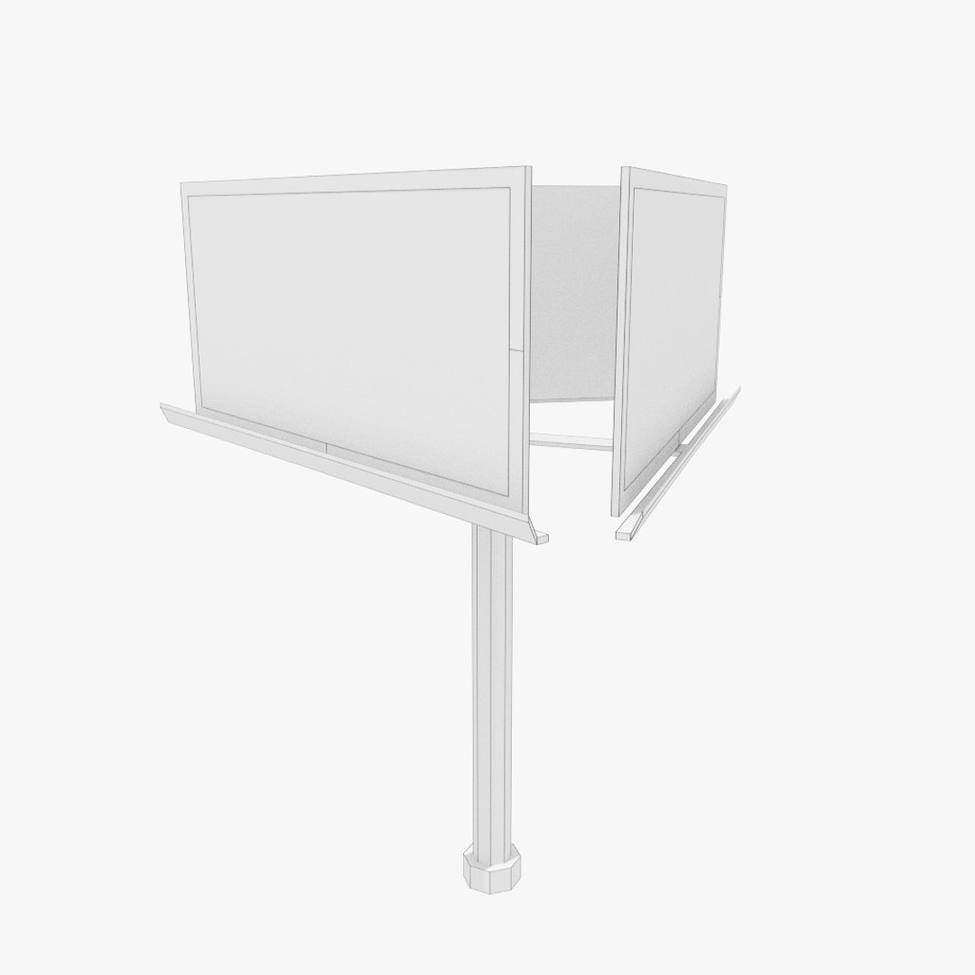 3d Model Triangle Advertising Billboard