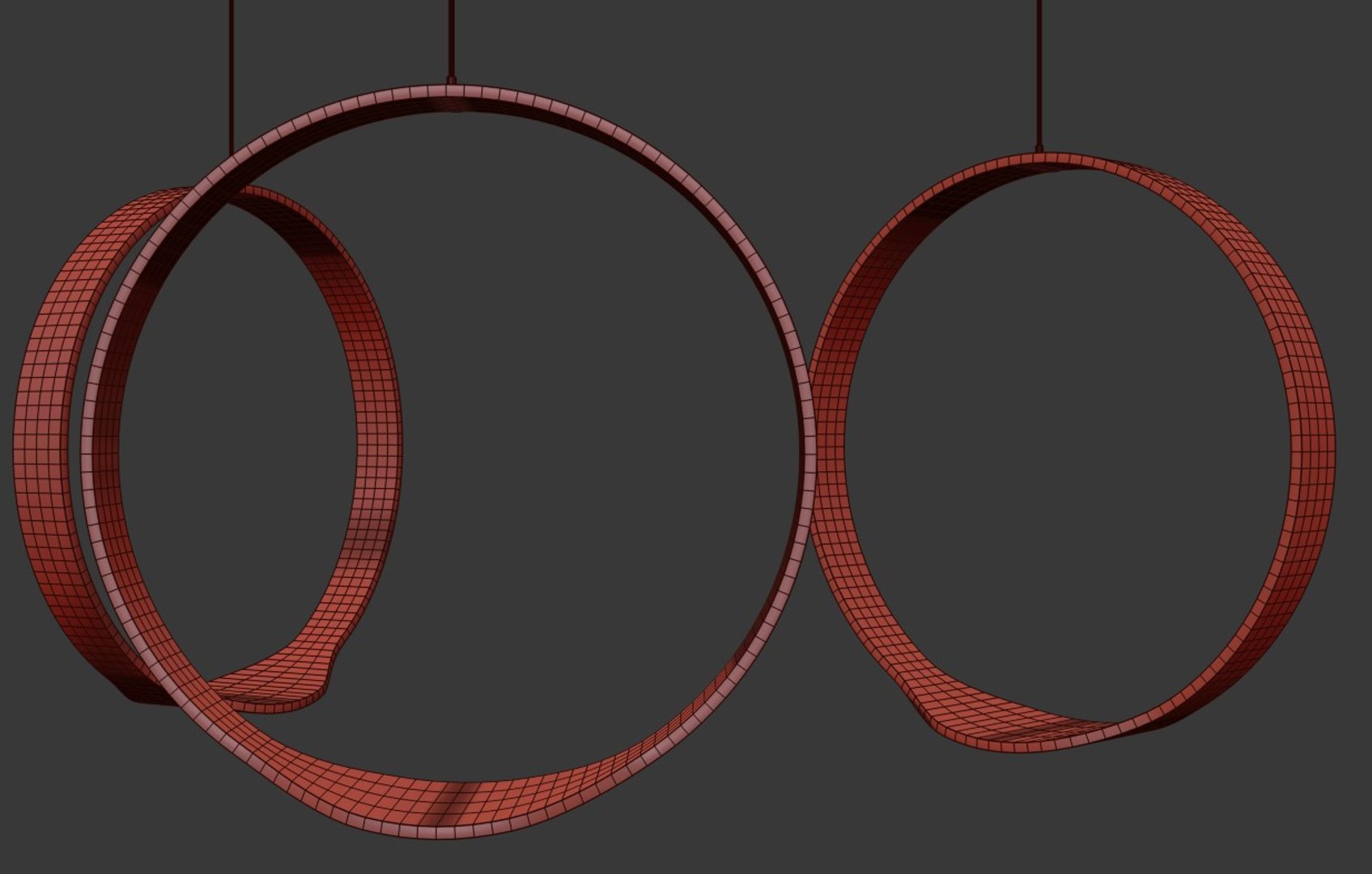 Wooden Circle Rocking Chair 3d Model