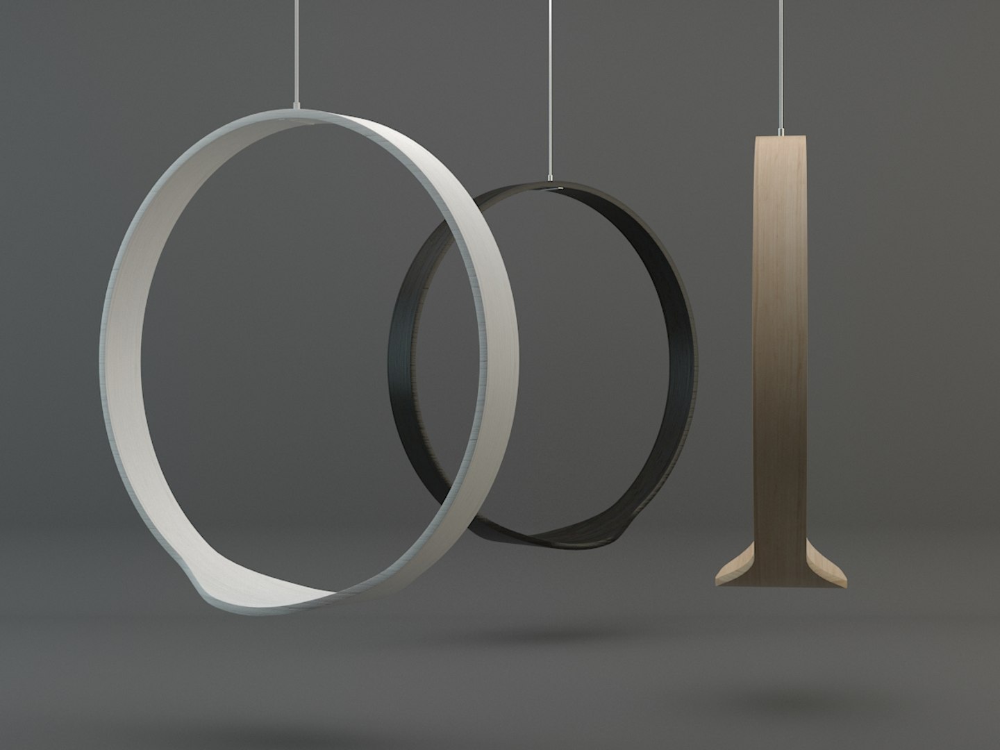 Wooden Circle Rocking Chair 3d Model