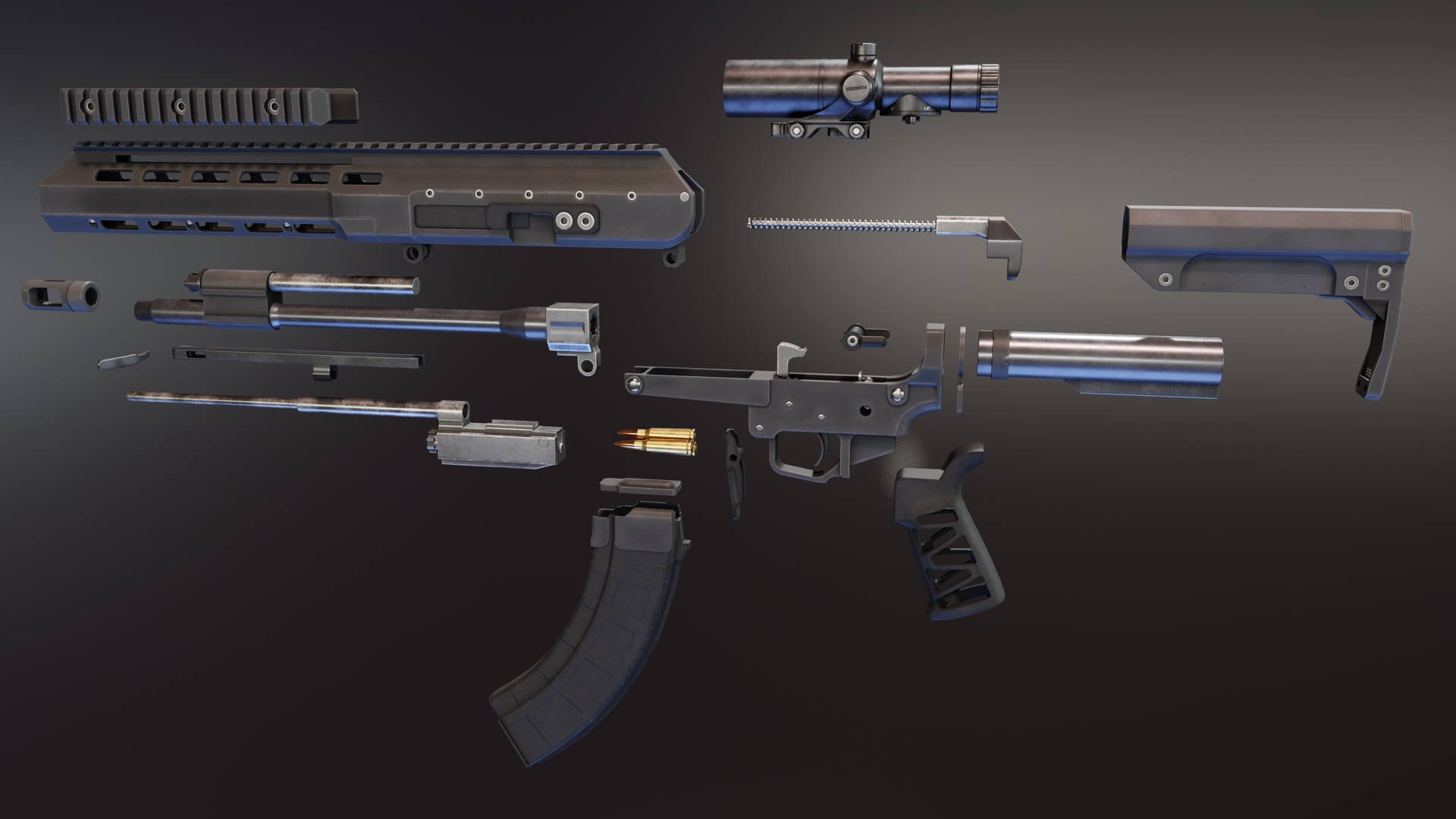 3D Model Arak21 MK47 Rifle - TurboSquid 2144038