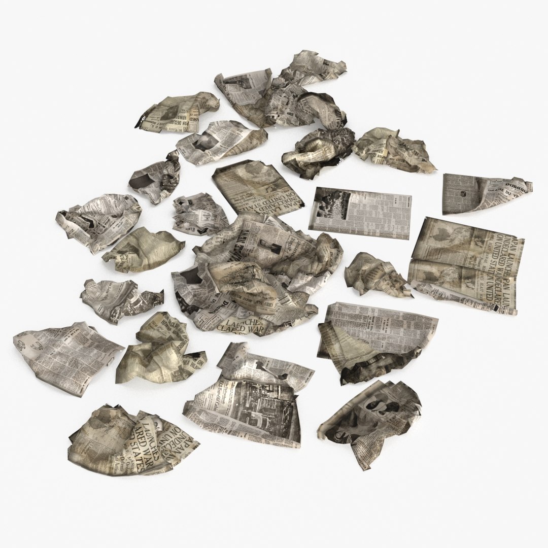 3D Old Newspaper Garbage Model - TurboSquid 1716497