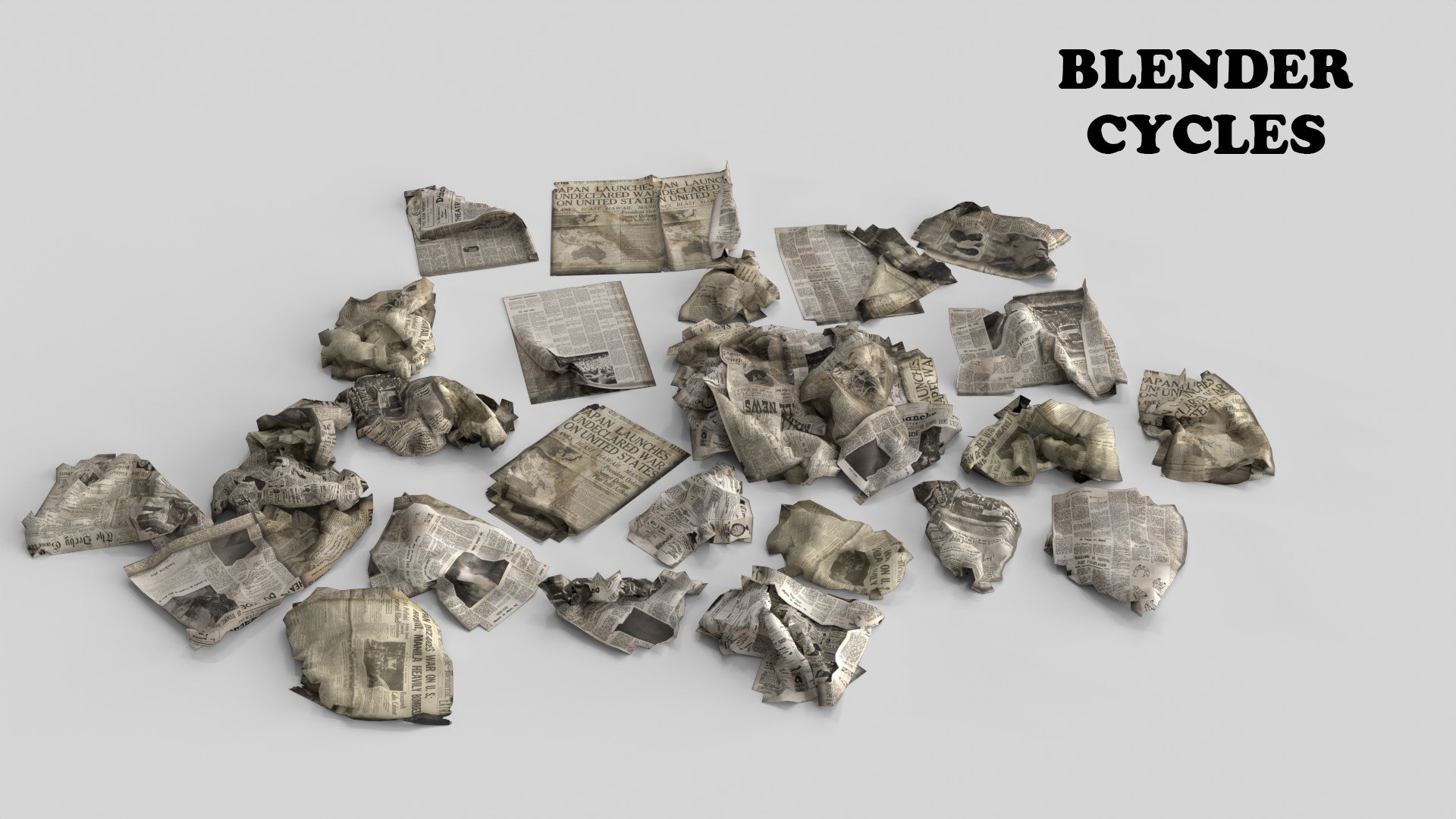 3D Old Newspaper Garbage Model - TurboSquid 1716497