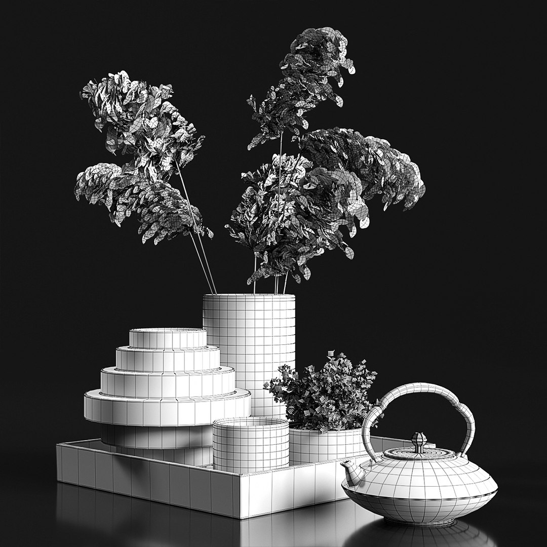 3D Decorative Set Dry Model - TurboSquid 1508290