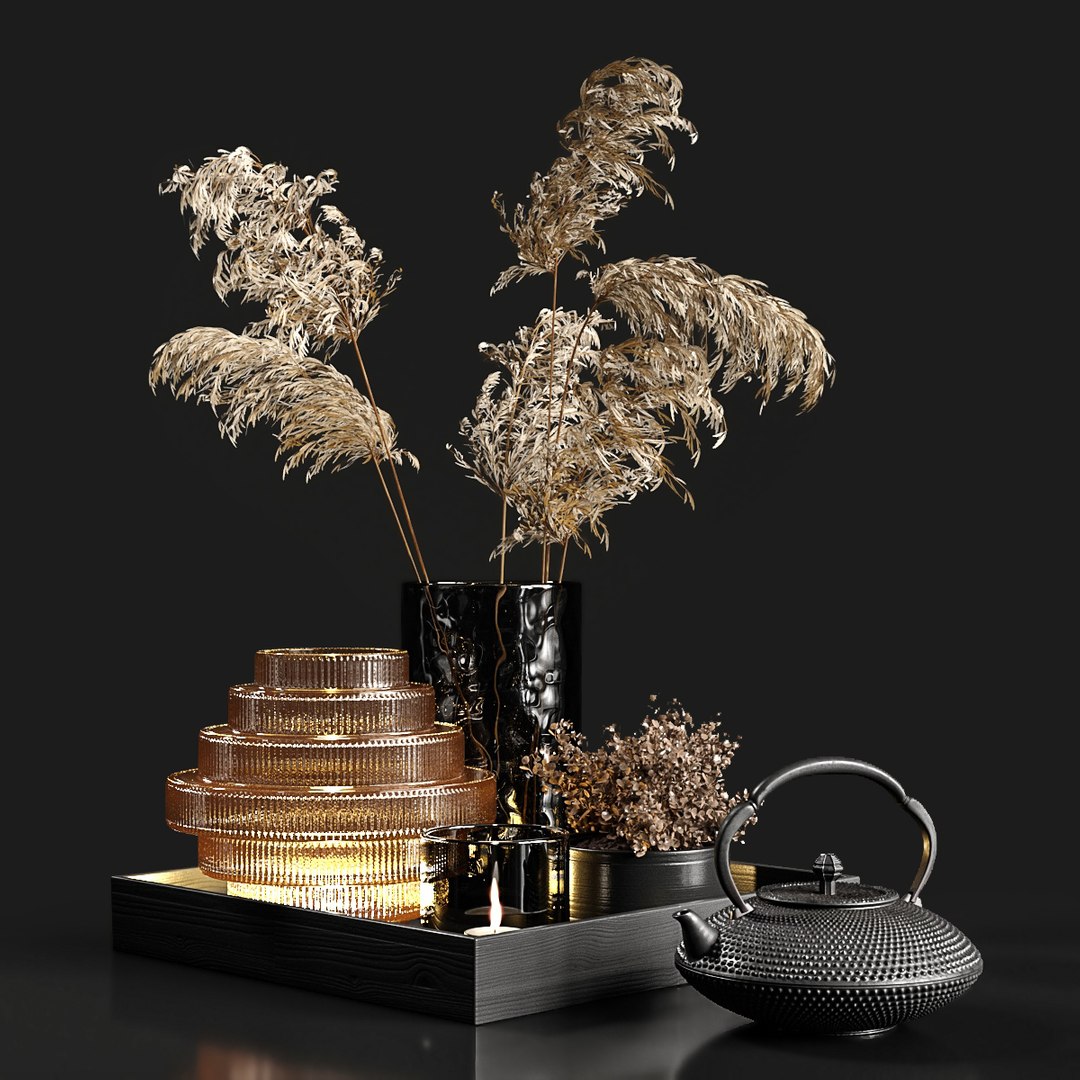 3D Decorative Set Dry Model - TurboSquid 1508290