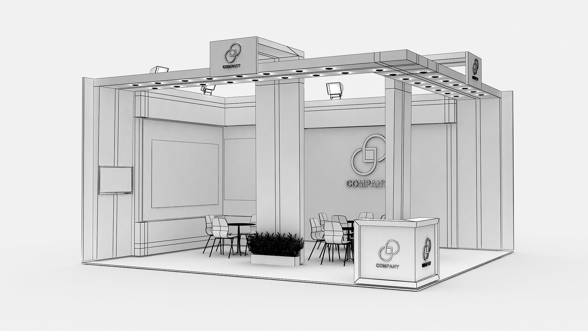 Free Exhibition Stand 6x7 3D Model - TurboSquid 2110241