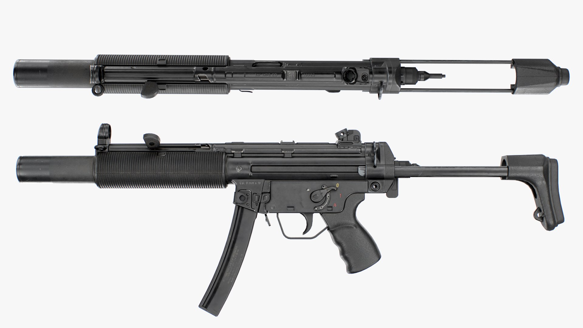 3D Heckler And Koch MP5SD Low Poly Model - TurboSquid 1924936