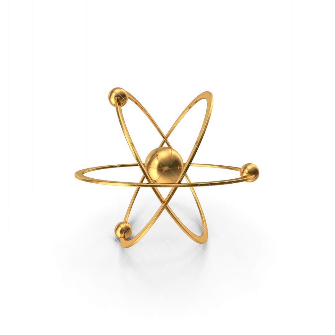 3D Atom Symbol Gold Model - TurboSquid 2305785