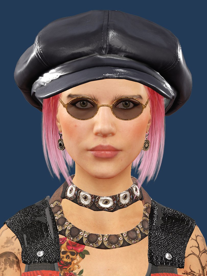 3D Model Realistic Rigged Style Tattoo Girl-Harper Character 3D Model ...