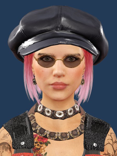 modelo 3d Personaje realista de Girl-Harper con tatuaje de estilo ...