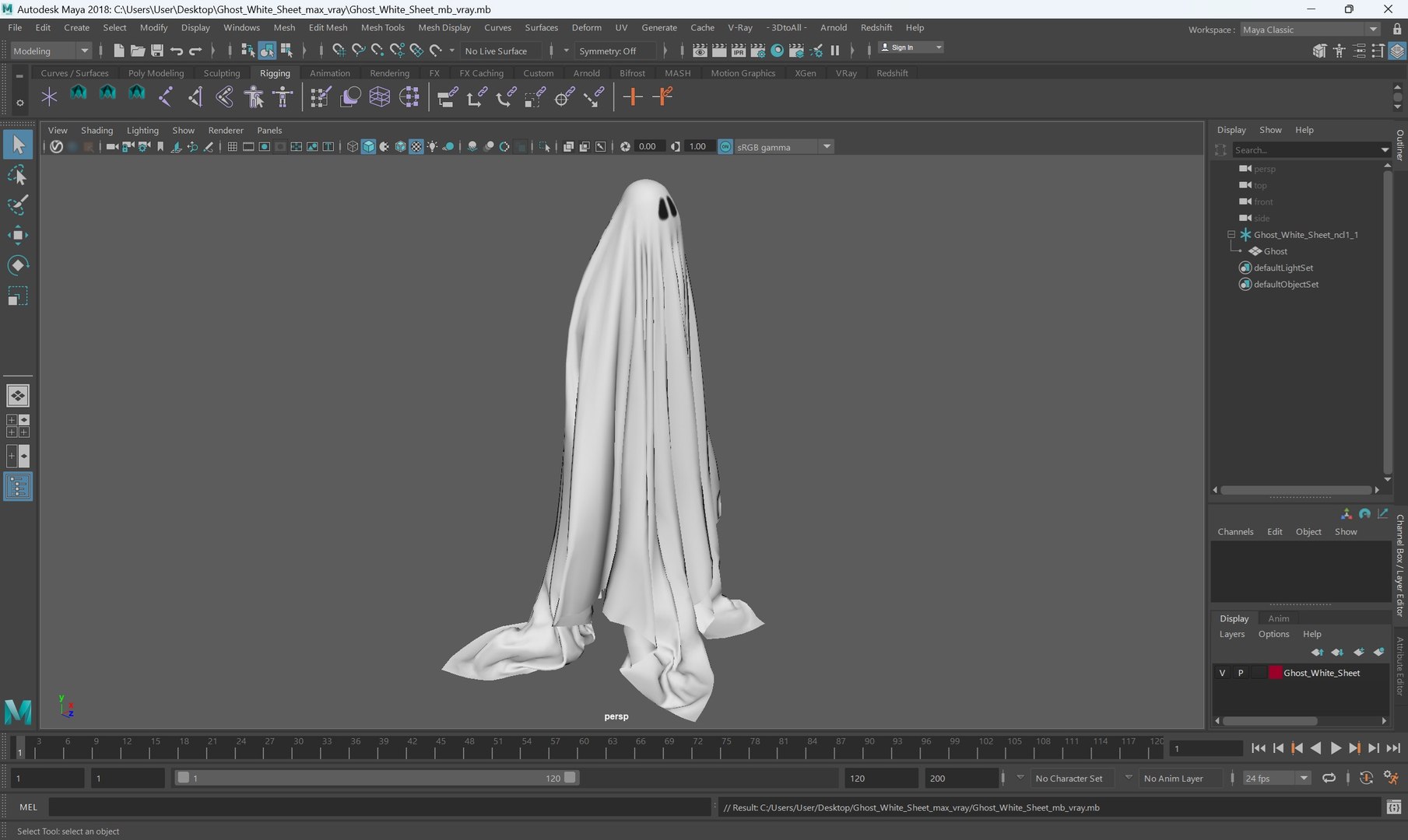 3D Model Ghost White Sheet - TurboSquid 2346154