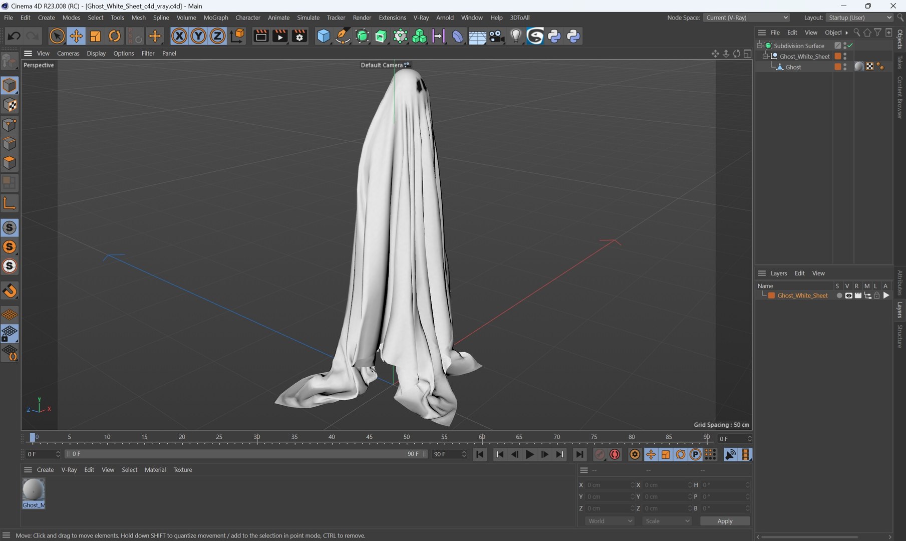 3D Model Ghost White Sheet - TurboSquid 2346154