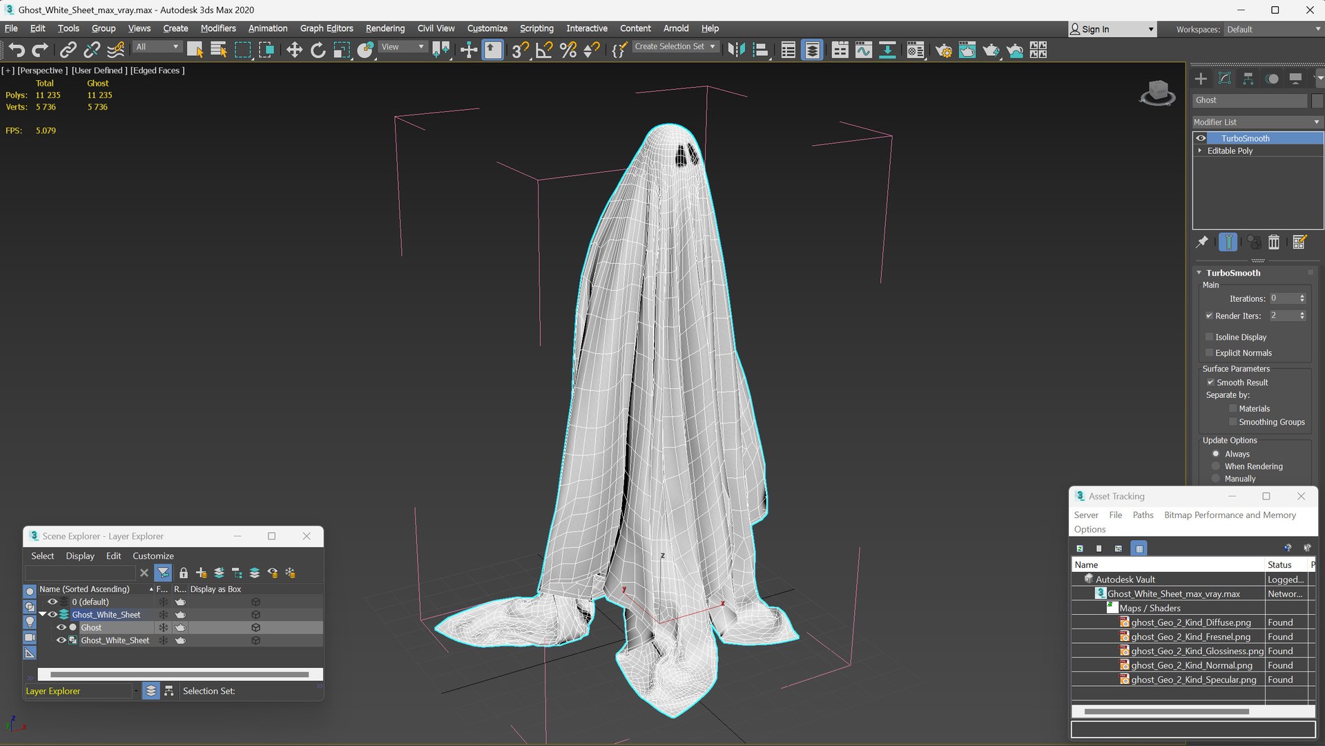3D Model Ghost White Sheet - TurboSquid 2346154