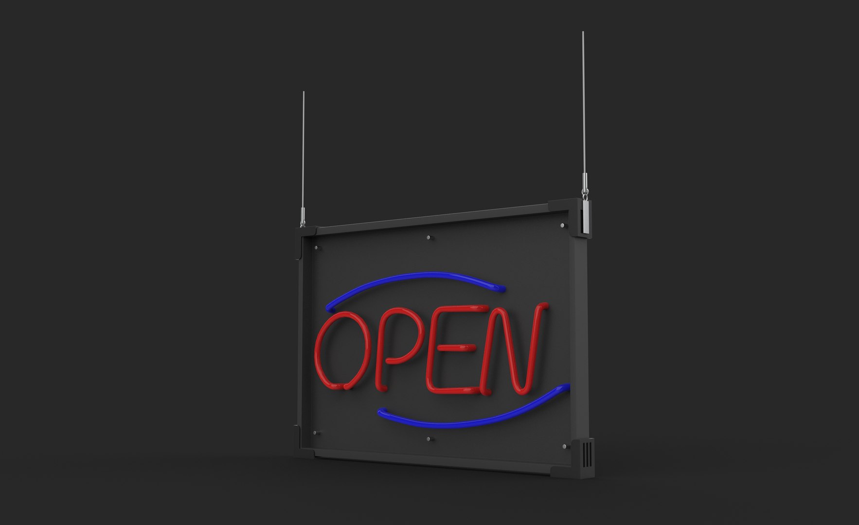 Open Neon Sign 3D Model 3D - TurboSquid 2351594