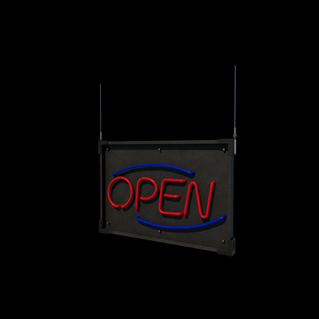Open Neon Sign 3D Model 3D - TurboSquid 2351594