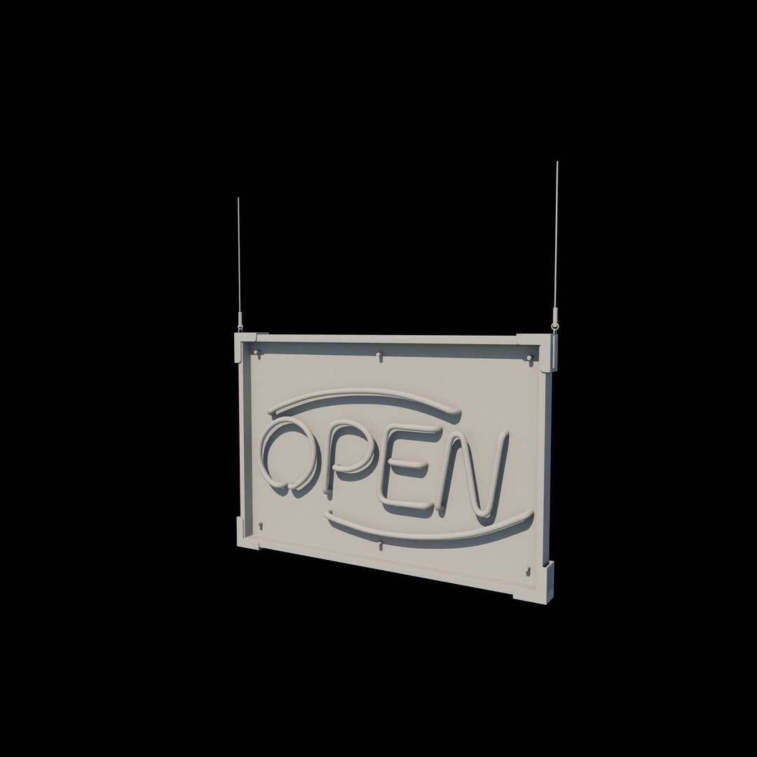 Open Neon Sign 3D Model 3D - TurboSquid 2351594
