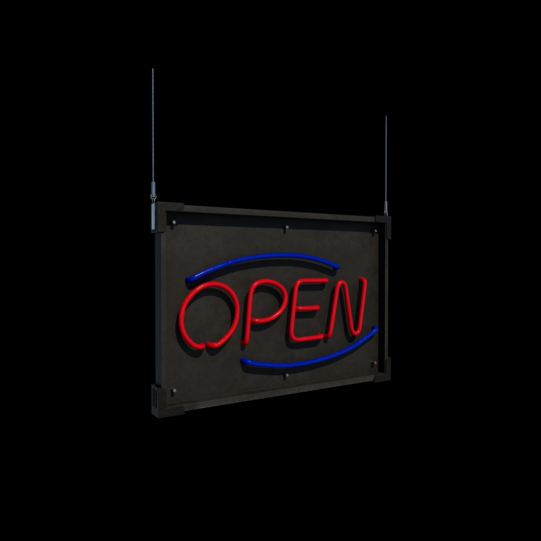 Open Neon Sign 3D Model 3D - TurboSquid 2351594