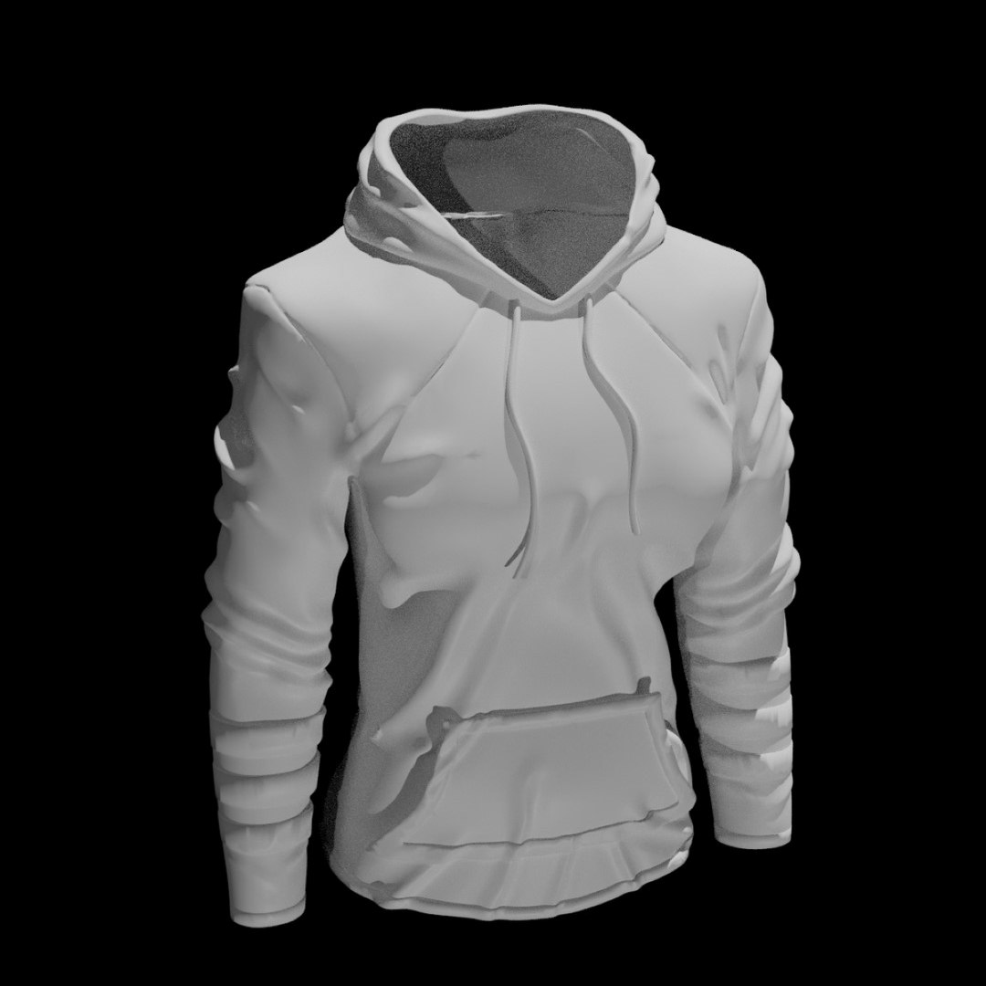 Female Hoodie Model - TurboSquid 1844872