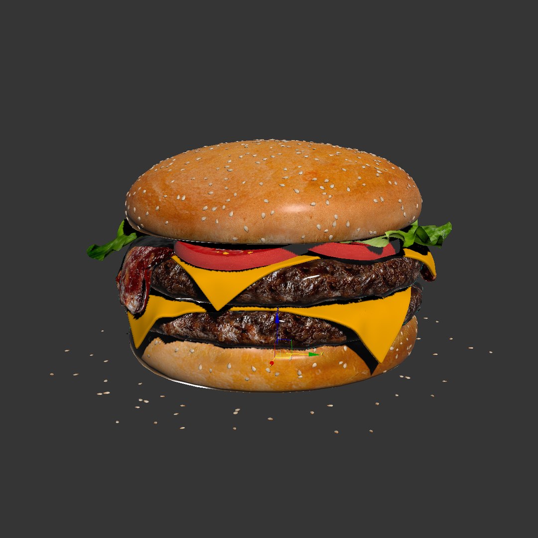Double Cheeseburger Hq Burger 3D Model - TurboSquid 1515205