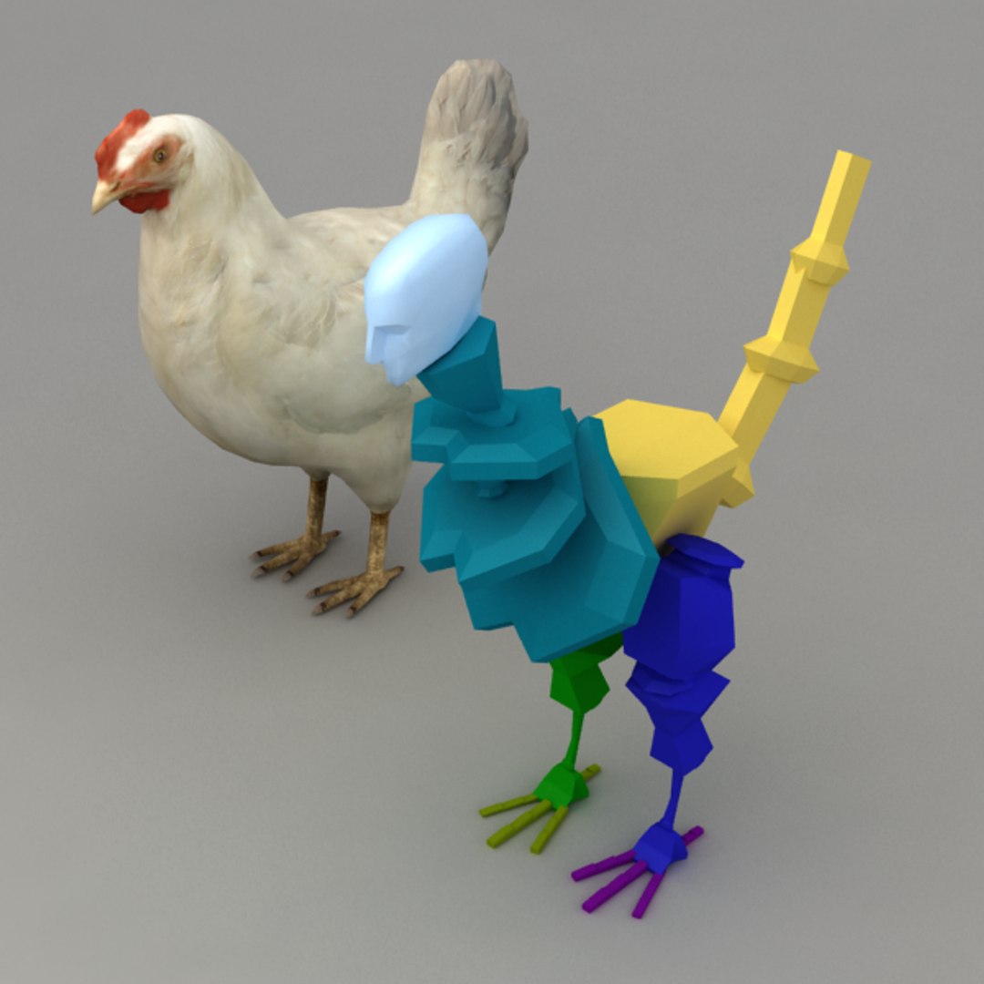 3d model rigged chicken