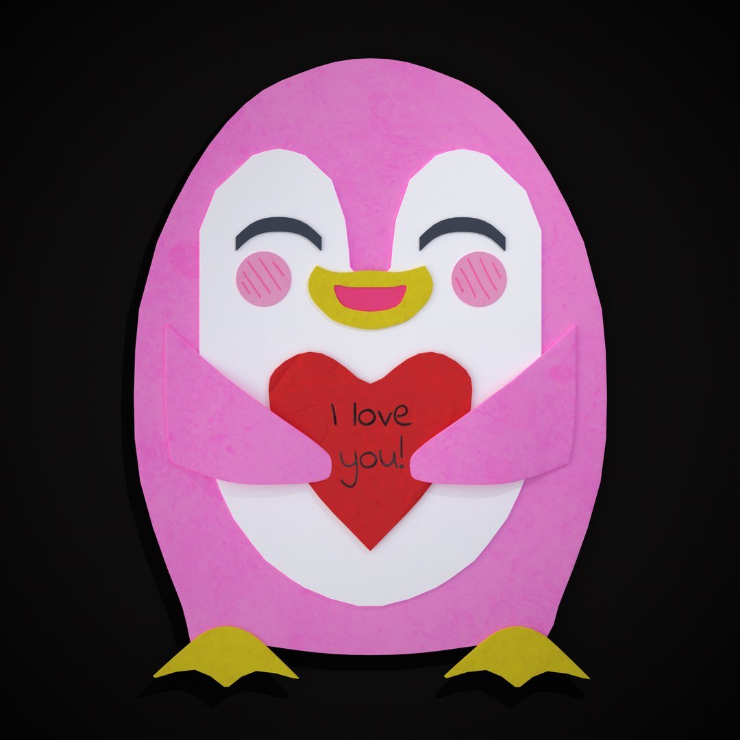 Penguin Heart Card Model - TurboSquid 2045677