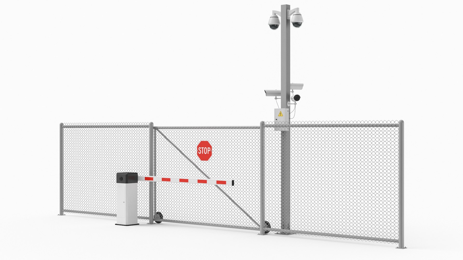 3D Automatic Fence Gate model - TurboSquid 2044404