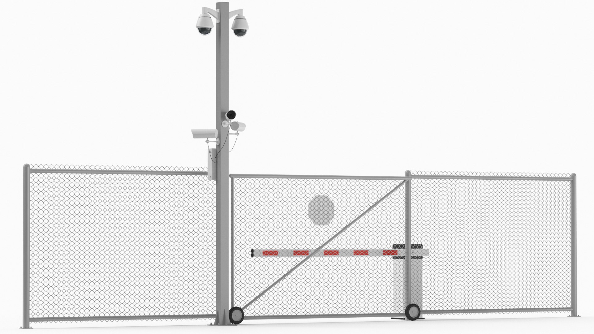 3D Automatic Fence Gate model - TurboSquid 2044404
