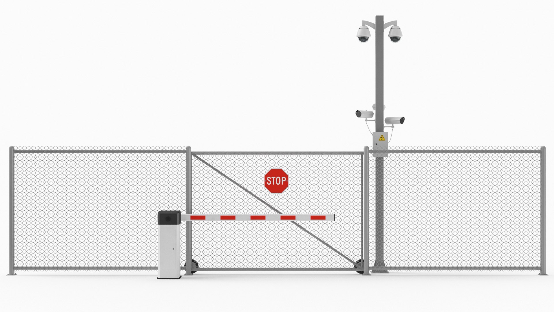 3D Automatic Fence Gate Model - TurboSquid 2044404