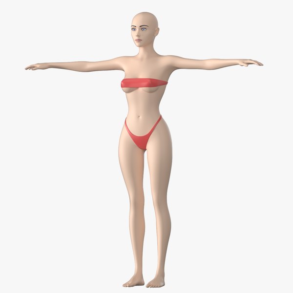 3D модель Стилизованная женская базовая сетка 01 T-Pose - TurboSquid 2190755