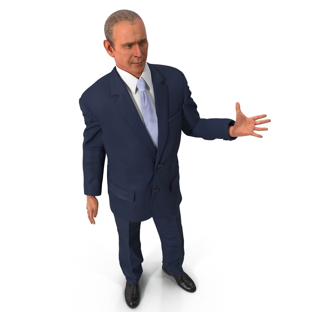 3d model george w bush rigged