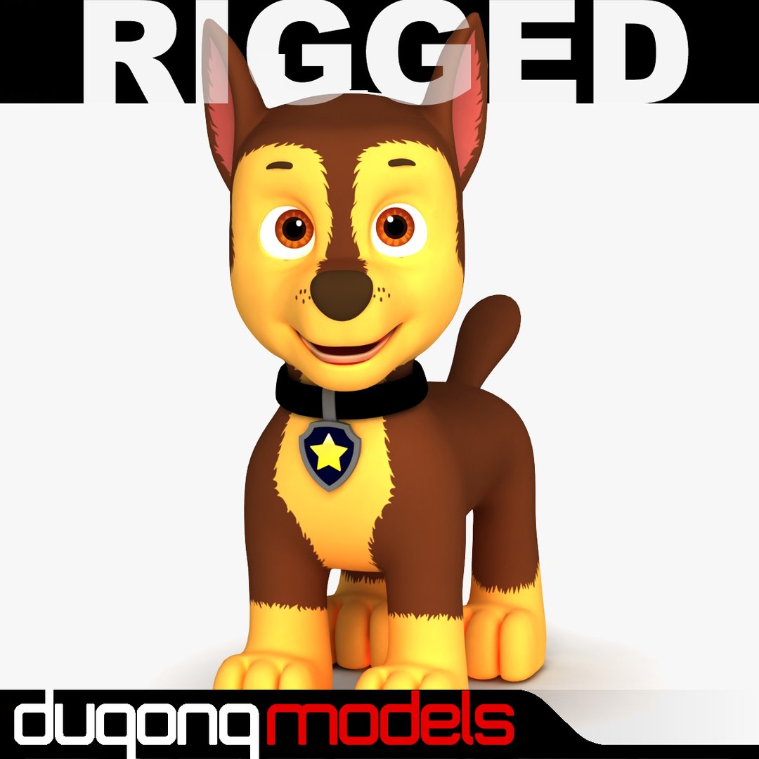 dugm08 rigged cartoon dog max
