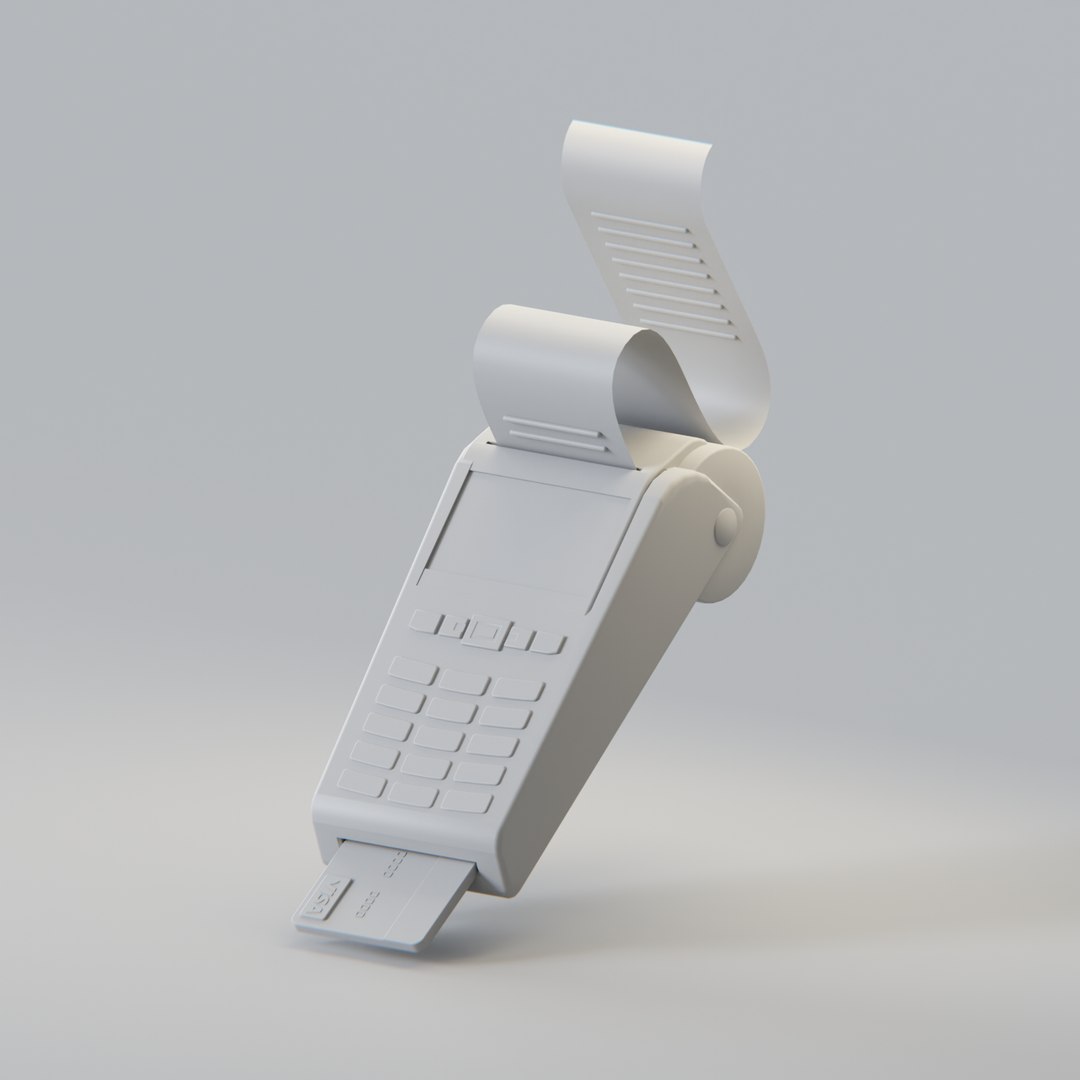 3D Simple Credit Card Terminal - TurboSquid 1934773