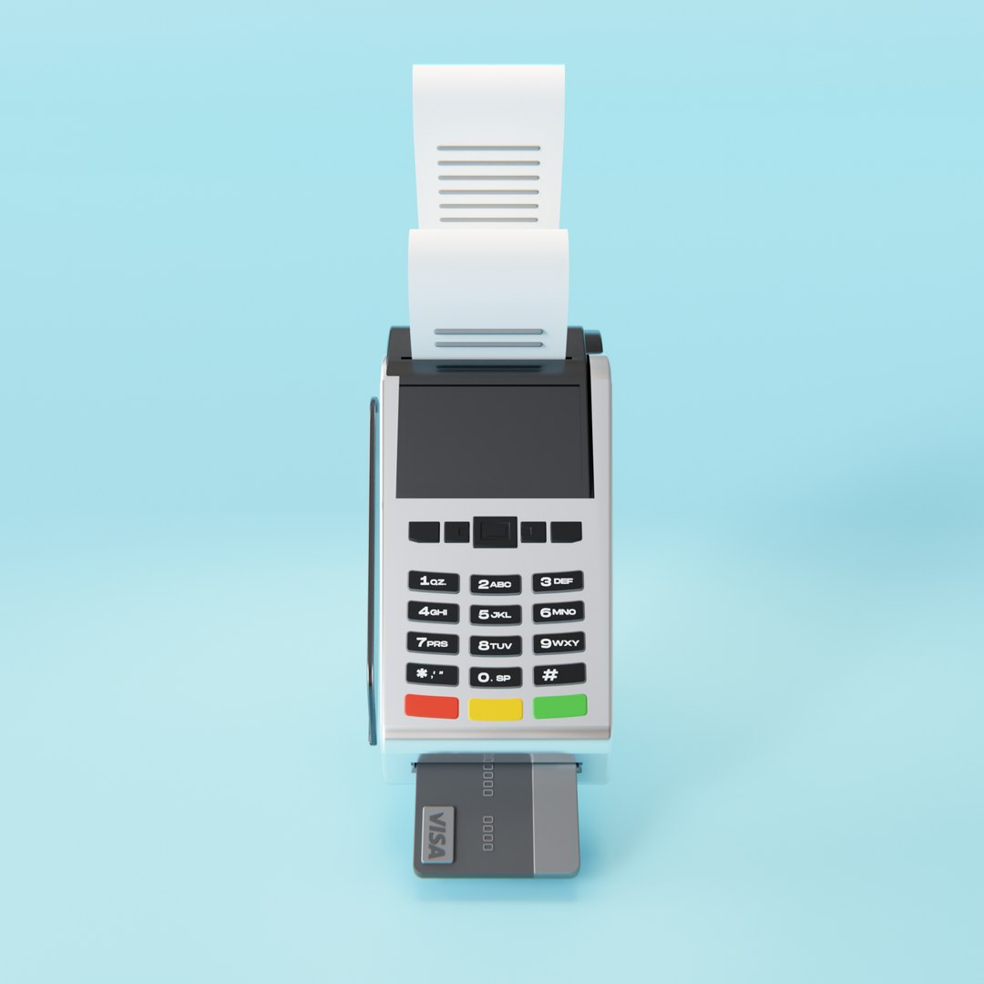 3D Simple Credit Card Terminal - TurboSquid 1934773