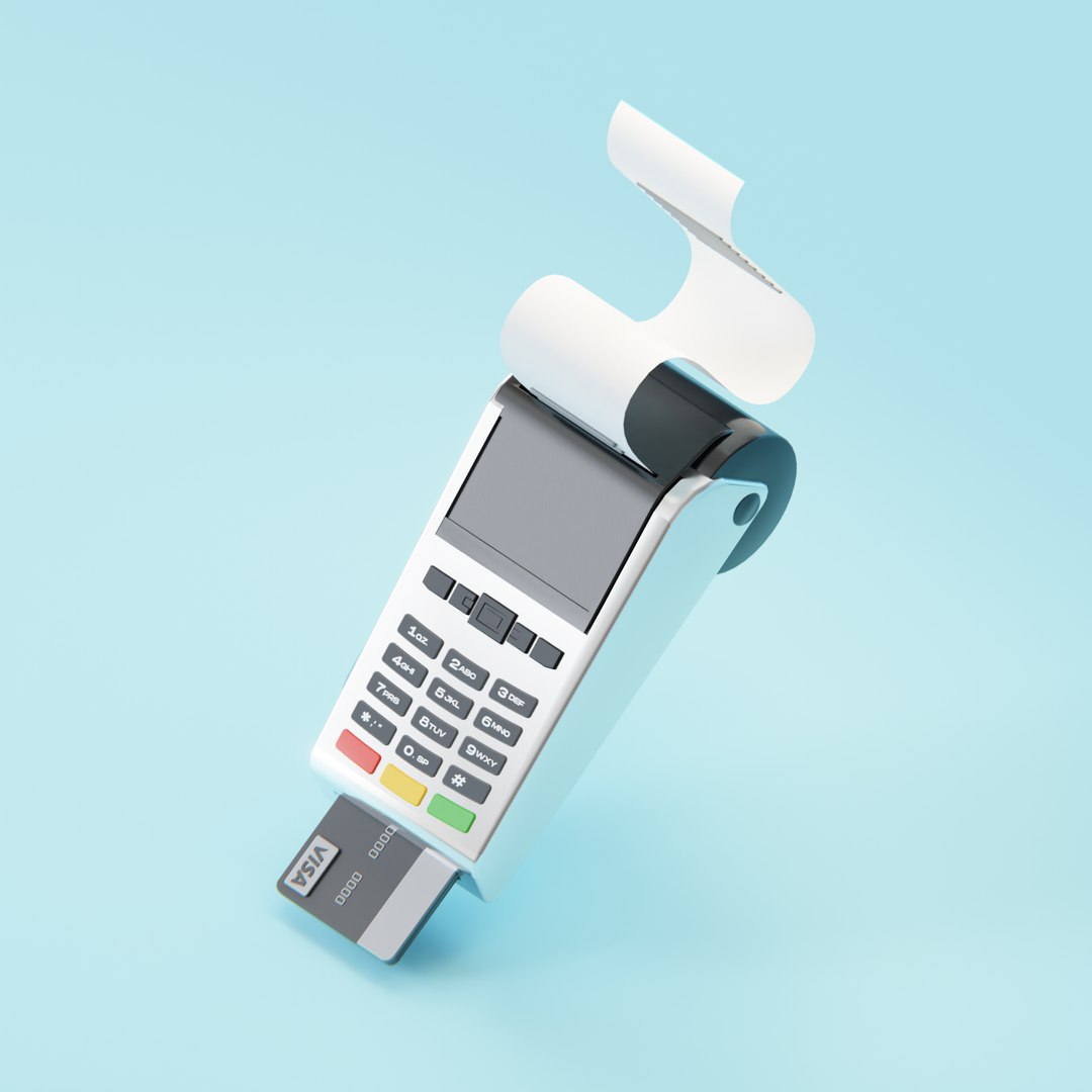 3D Simple Credit Card Terminal - TurboSquid 1934773