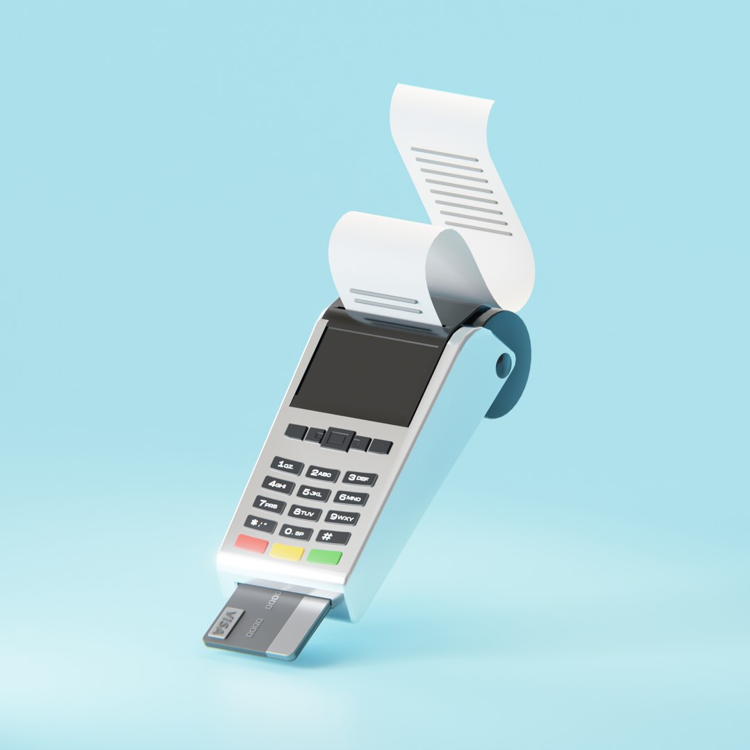 3D Simple Credit Card Terminal - TurboSquid 1934773