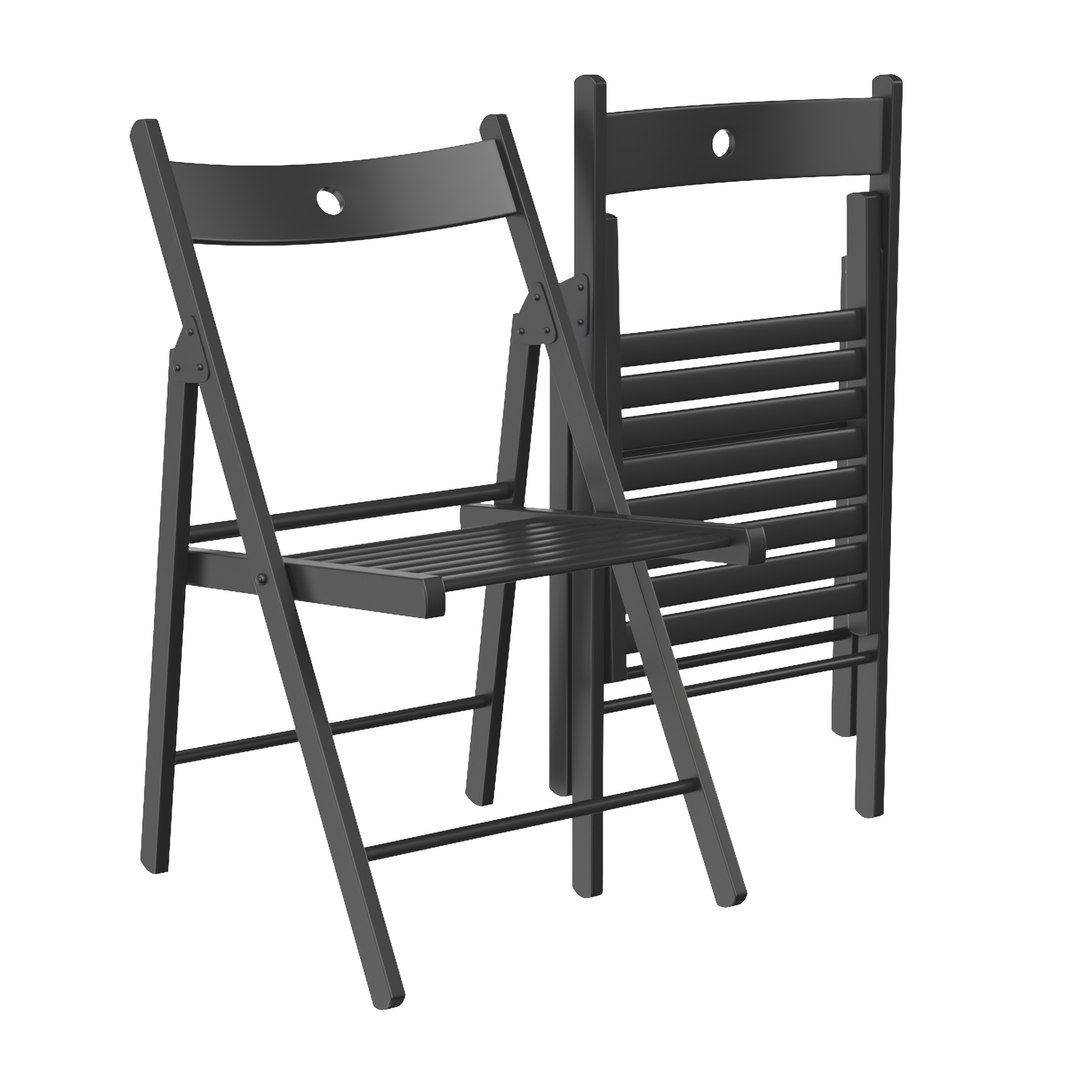 Ikea Terje Folding Black Chair 3D - TurboSquid 2012875