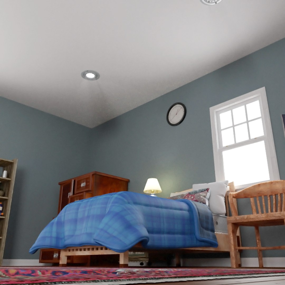3D Model Realistic Bedroom Home Room - TurboSquid 1149188