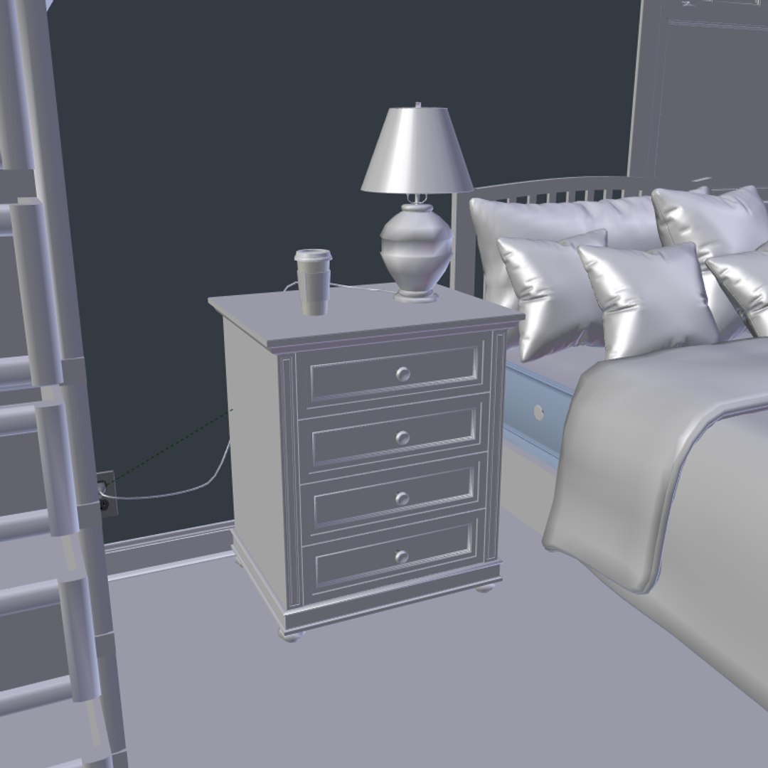 3D Model Realistic Bedroom Home Room - TurboSquid 1149188