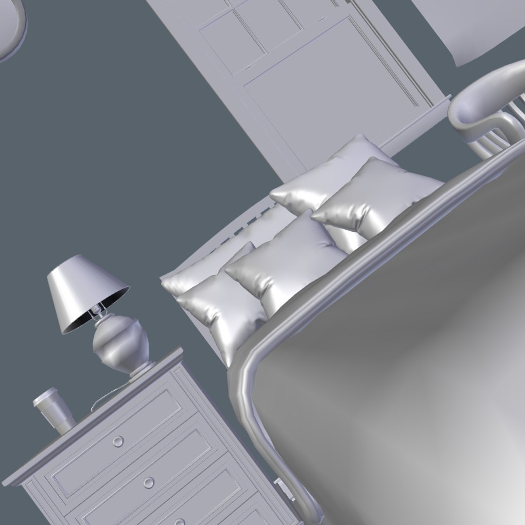 3D Model Realistic Bedroom Home Room - TurboSquid 1149188