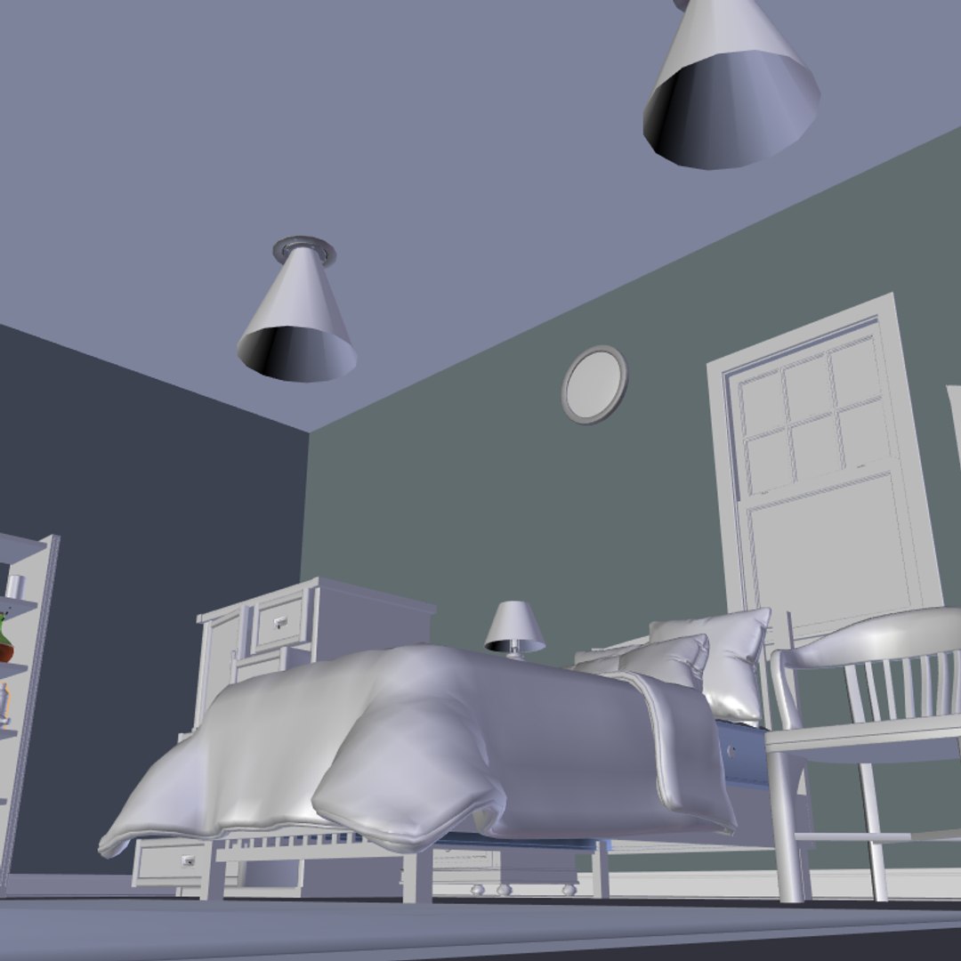 3D Model Realistic Bedroom Home Room - TurboSquid 1149188