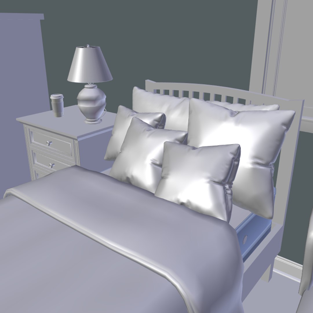 3D Model Realistic Bedroom Home Room - TurboSquid 1149188